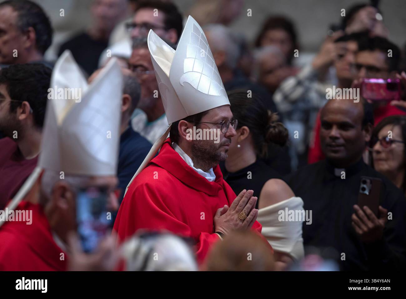 Cardinal Giorgio Marengo arrives for a mass on the fifth day of the ...