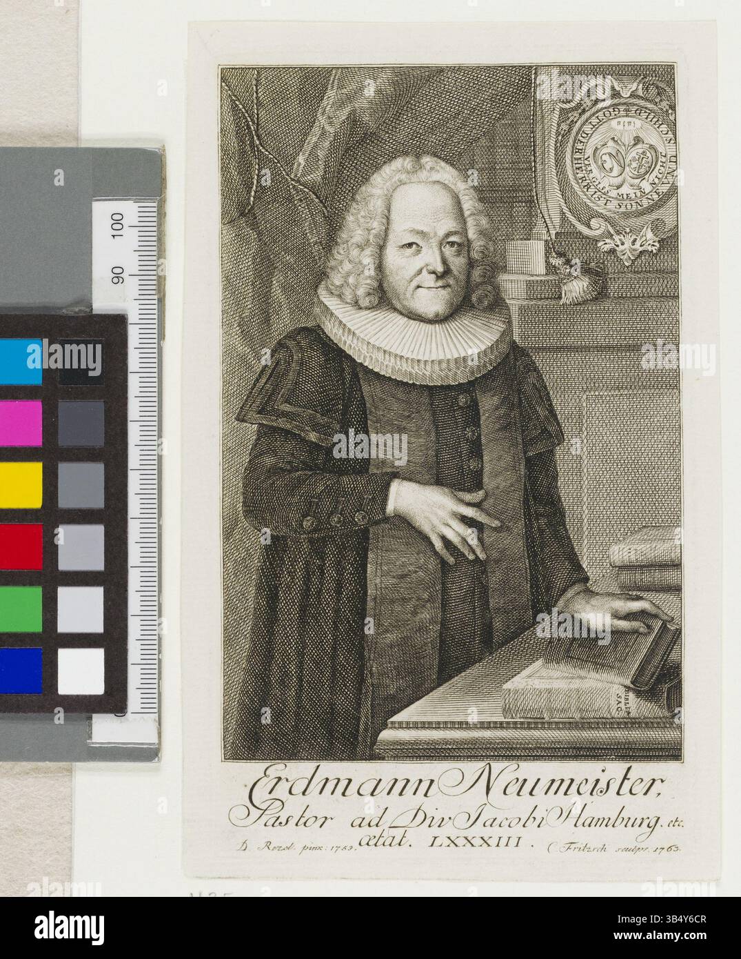 This portrait features Erdmann Neumeister, a prominent pastor of St ...
