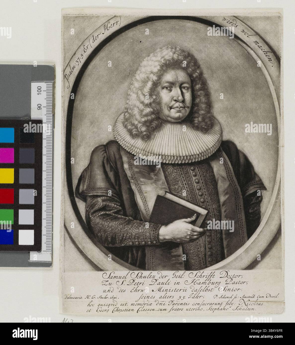 Copper engraving of Samuel Schulz, housed in the Hamburg State and ...