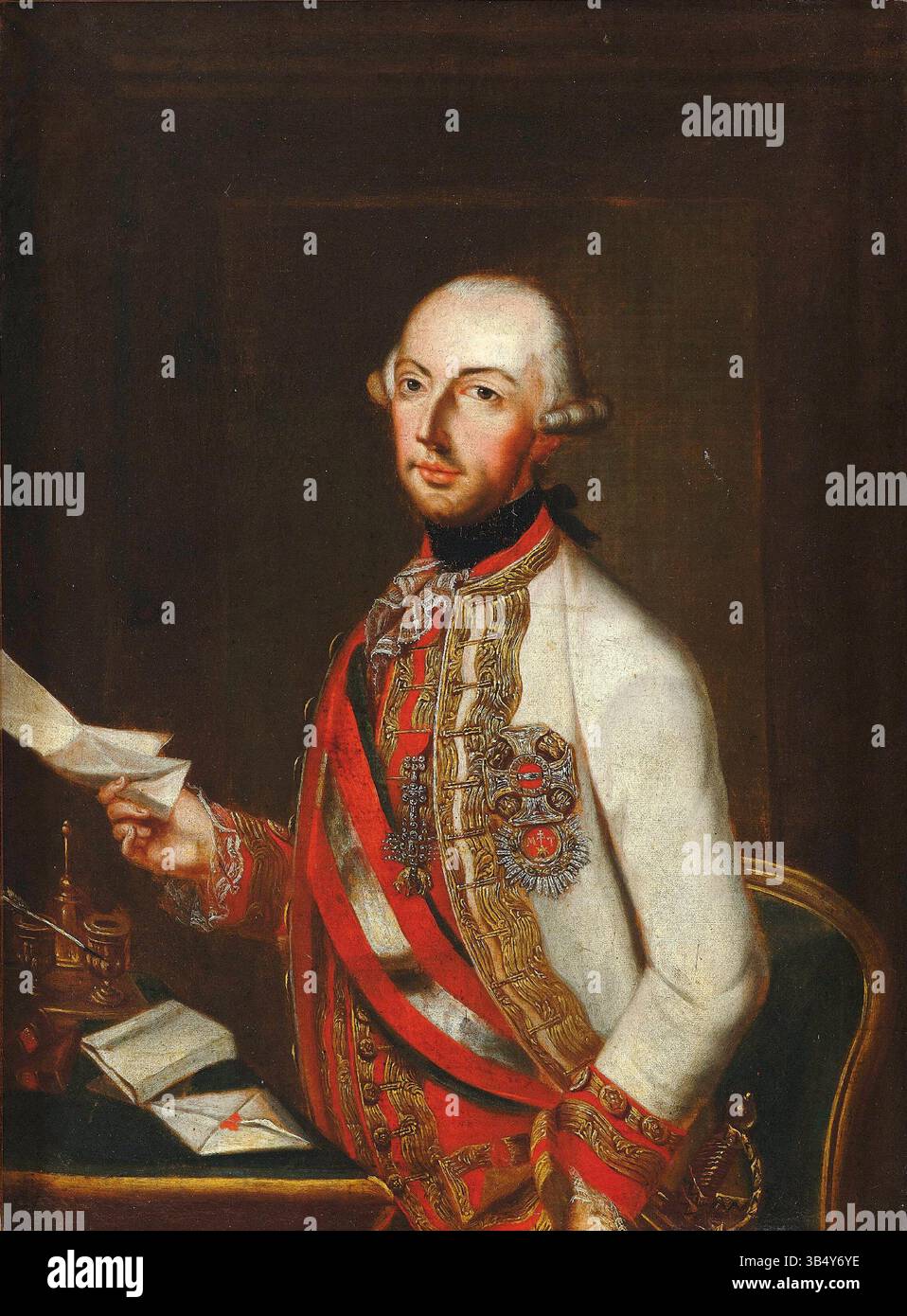This circa 1780 portrait shows Joseph II, Holy Roman Emperor, in a ...