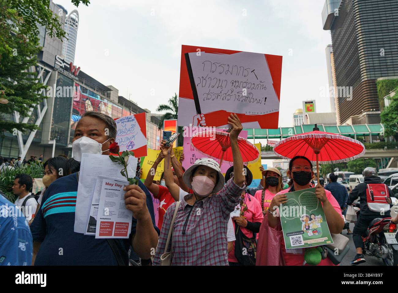 Bangkok, Thailand. 1st May, 2025. A Labor Parade was held by Thai and ...