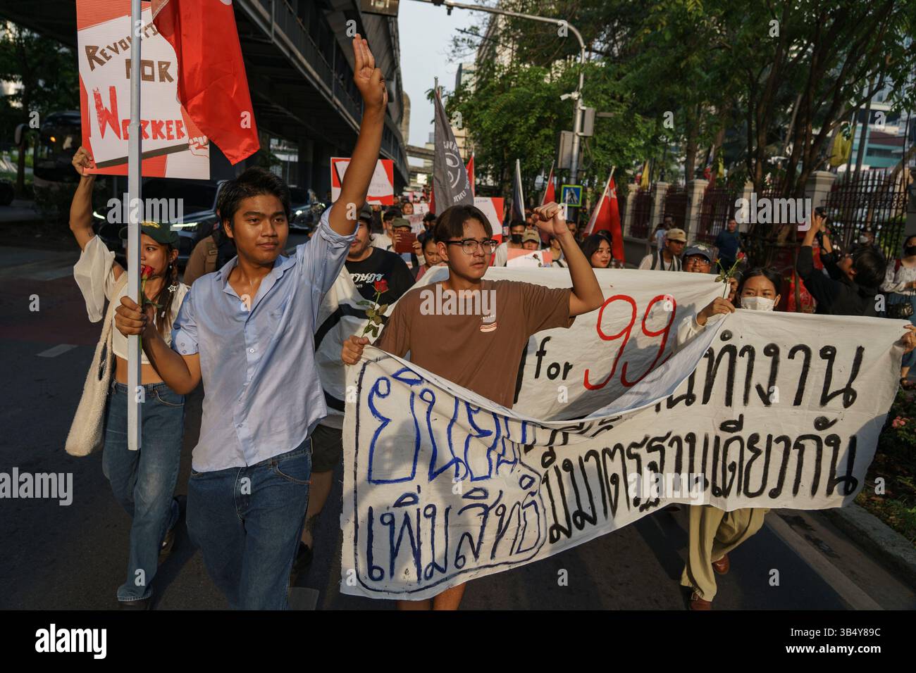 Bangkok, Thailand. 1st May, 2025. A Labor Parade was held by Thai and ...