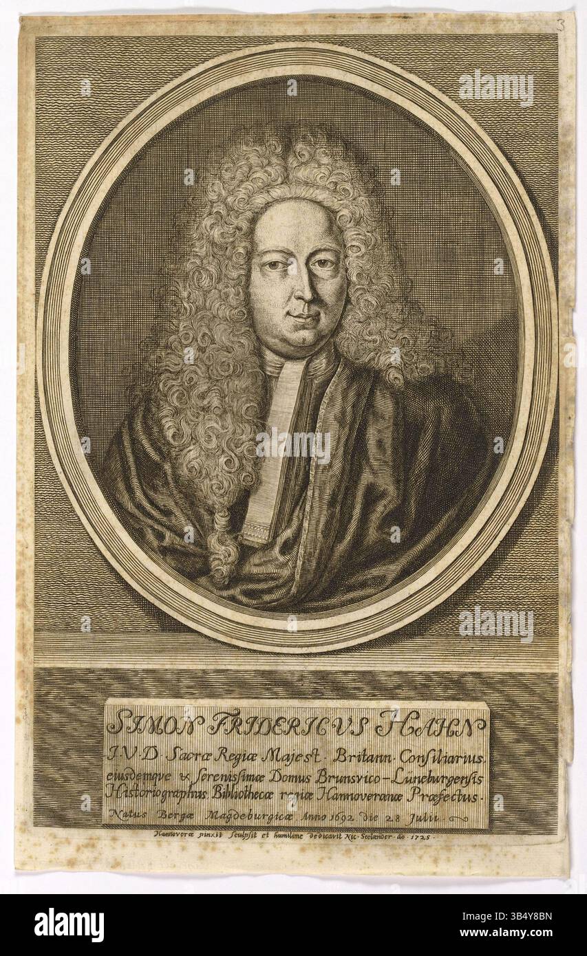Copperplate engraving from 1725 by Nicolaus Seelaender, depicting Simon ...