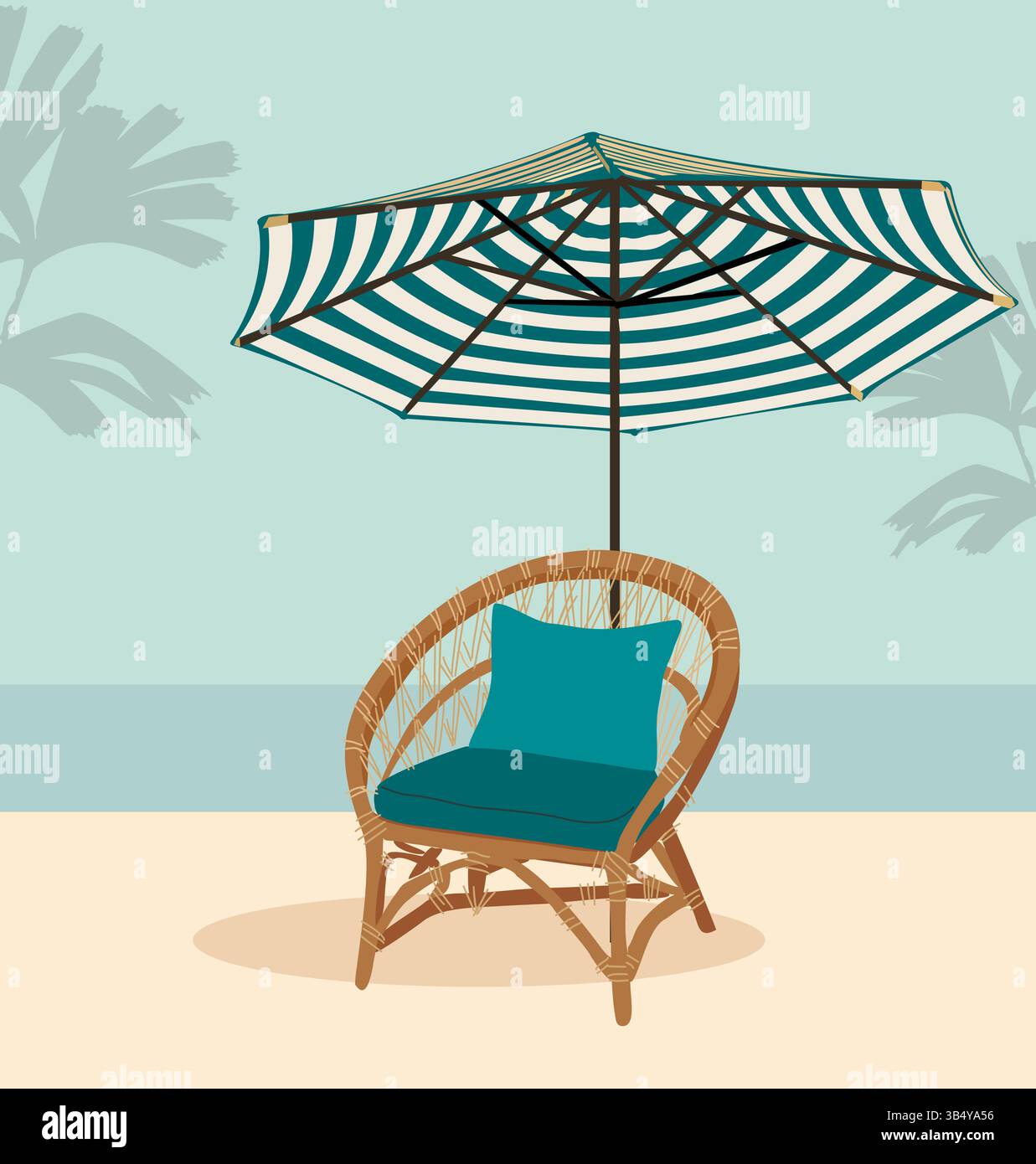 Beach chair under sun Stock Vector Images - Alamy