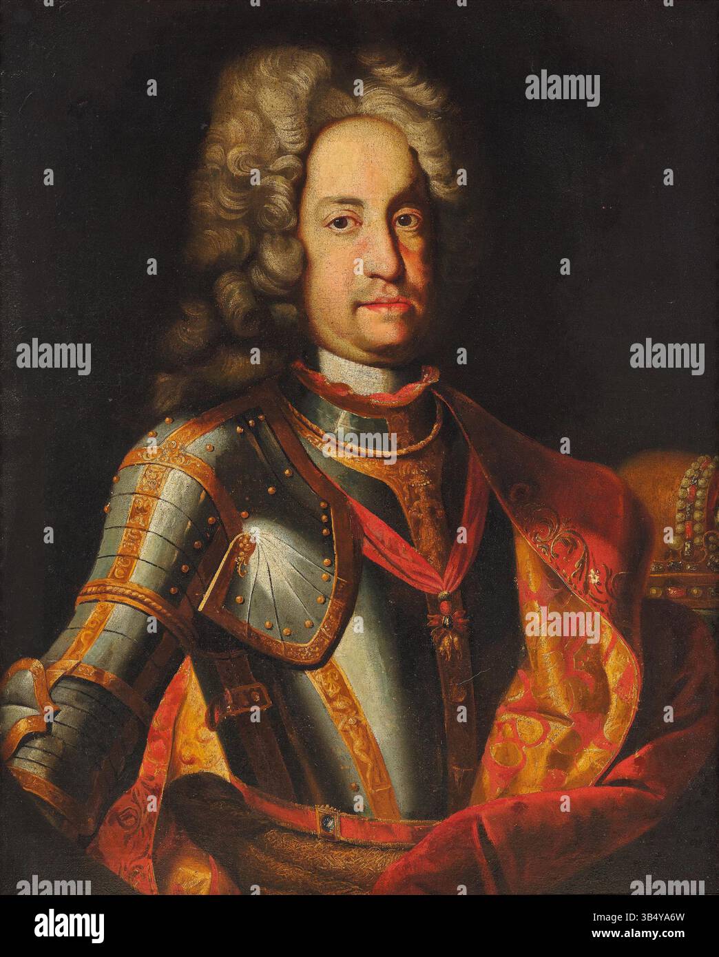 This 18th-century portrait of Emperor Charles VI depicts him in armor ...
