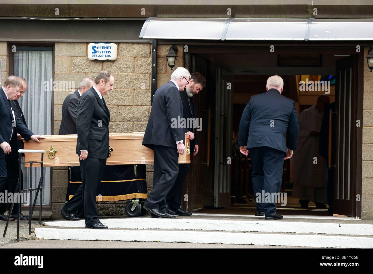 The coffin of Bishop Brendan Comiskey, who resigned over criticism of ...