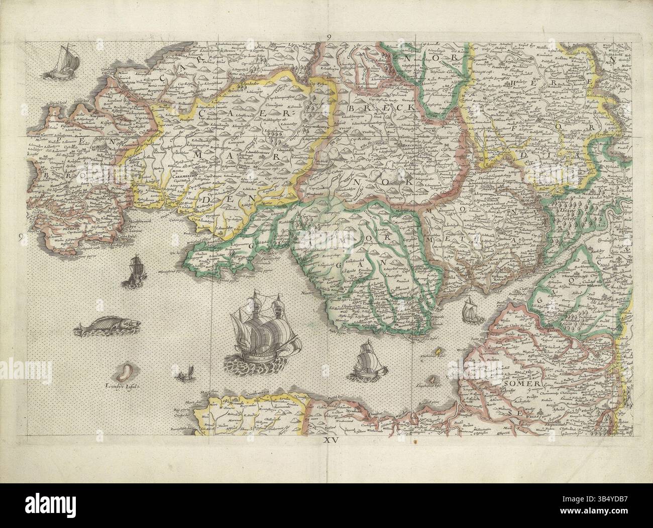 Sheet 9 from Christopher Saxton’s 'Britannia Insularum In Oceano Maximo ...