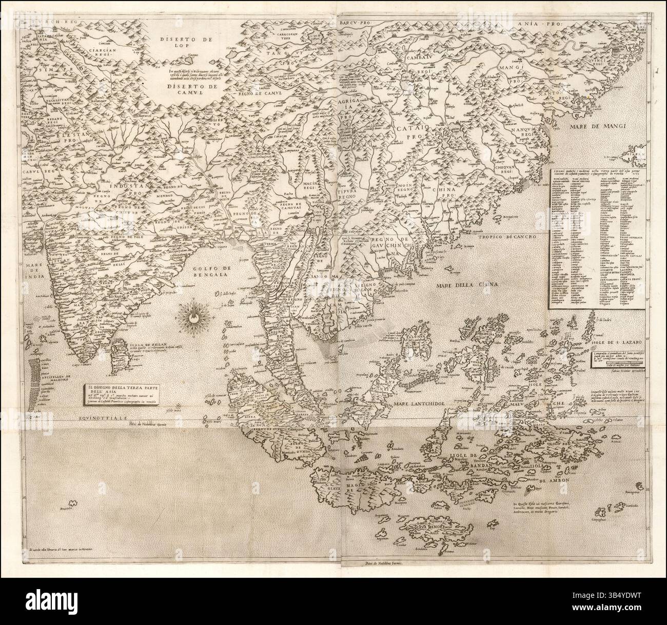 Map of East Asia by Giacomo Gastaldi, published in 1580, showcasing the ...