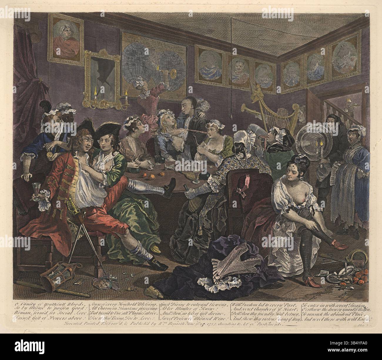 William Hogarth’s print 'A Rake’s Progress: The Tavern Scene' (1763 ...