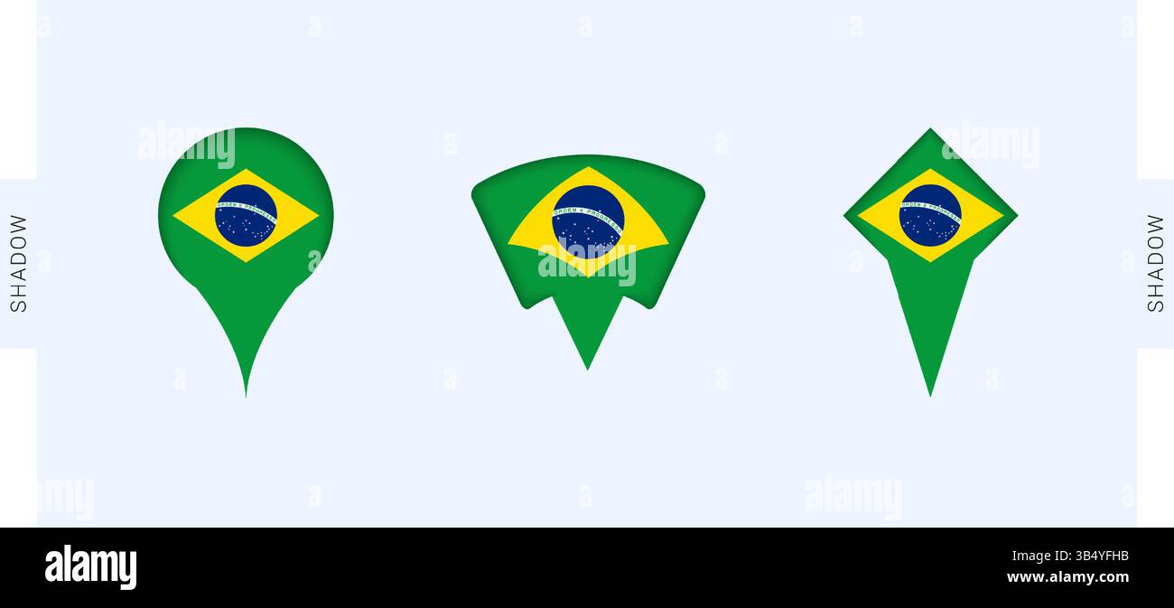 Brazil Map Markers Set. Perfect for projects related to Brazil, travel ...