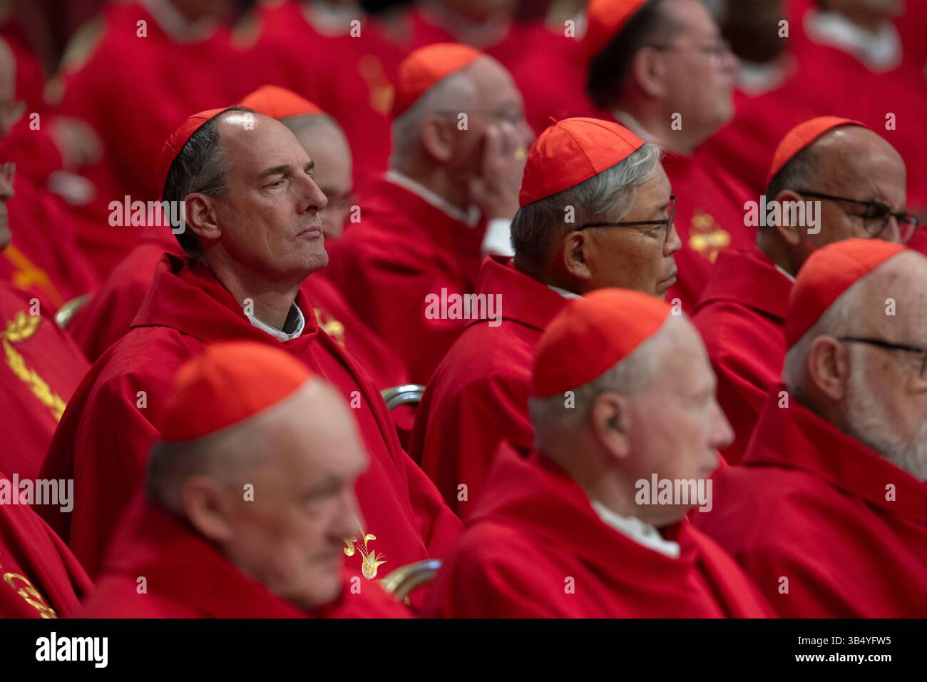 Cardinal François-Xavier Bustillo attends mass on the fourth day of the ...