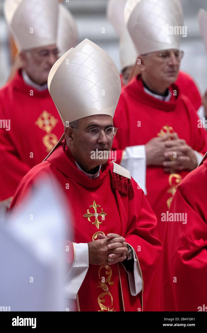 Cardinal José Tolentino de Mendonça leaves at the end of a mass on the ...