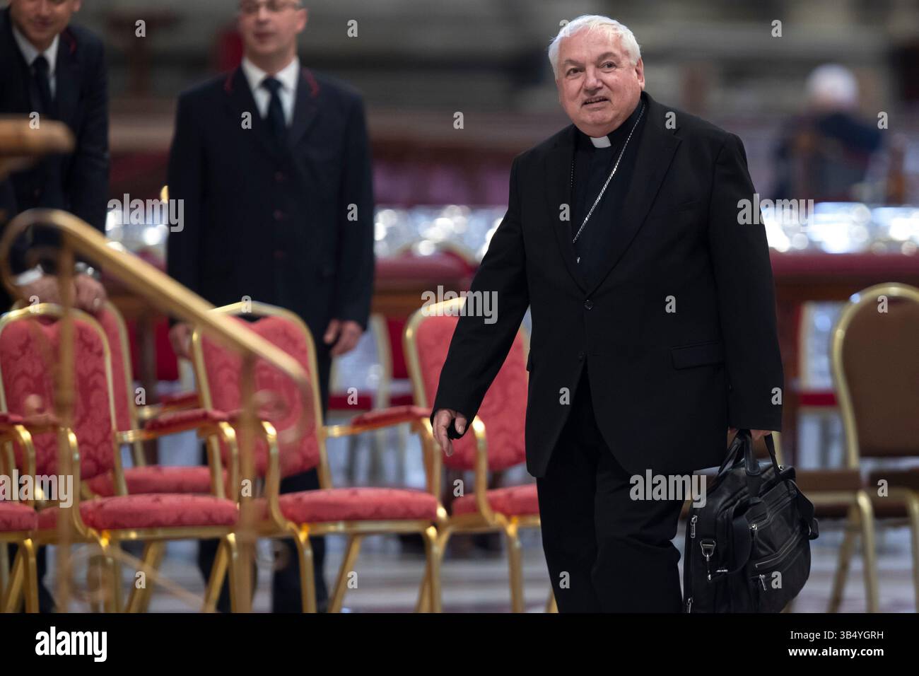 Cardinal Jean-Marc Aveline arrives for a mass on the fifth day of the ...