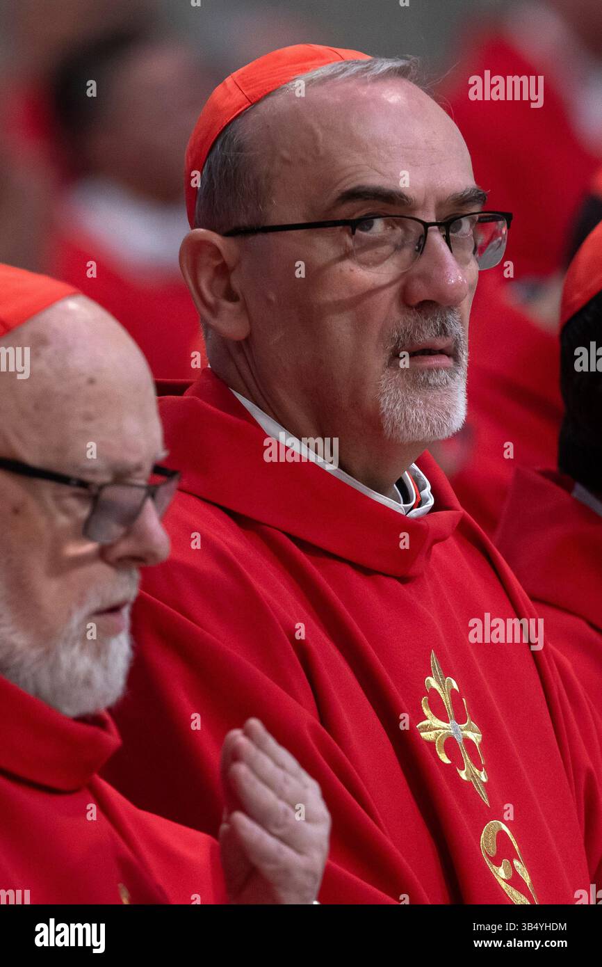 Cardinal Pierbattista Pizzaballa attends mass on the fourth day of the ...