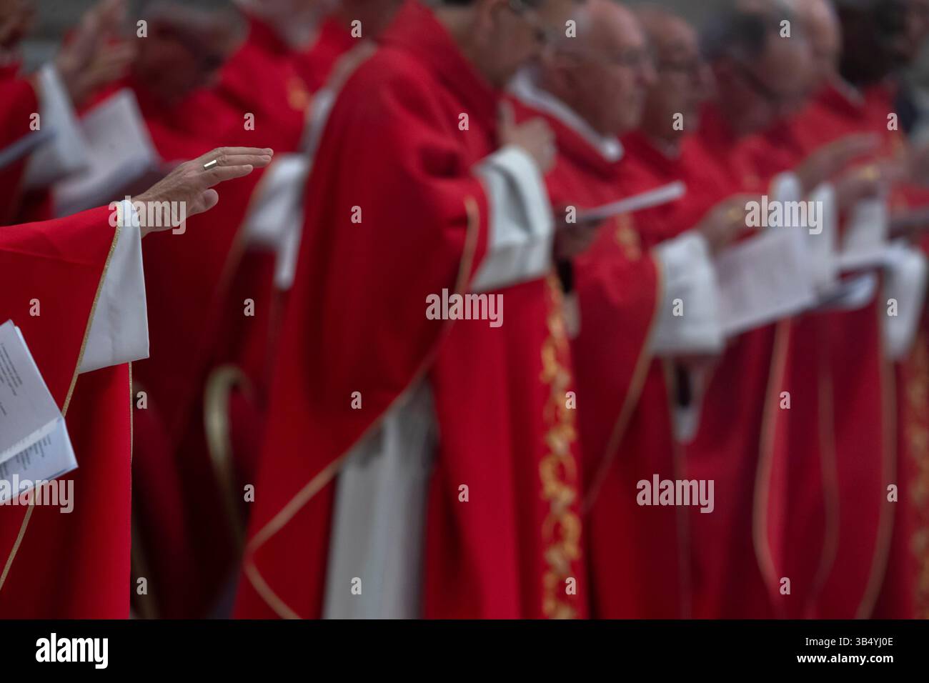 Cardinals attend mass on the fourth day of the "Novendiali," nine days ...