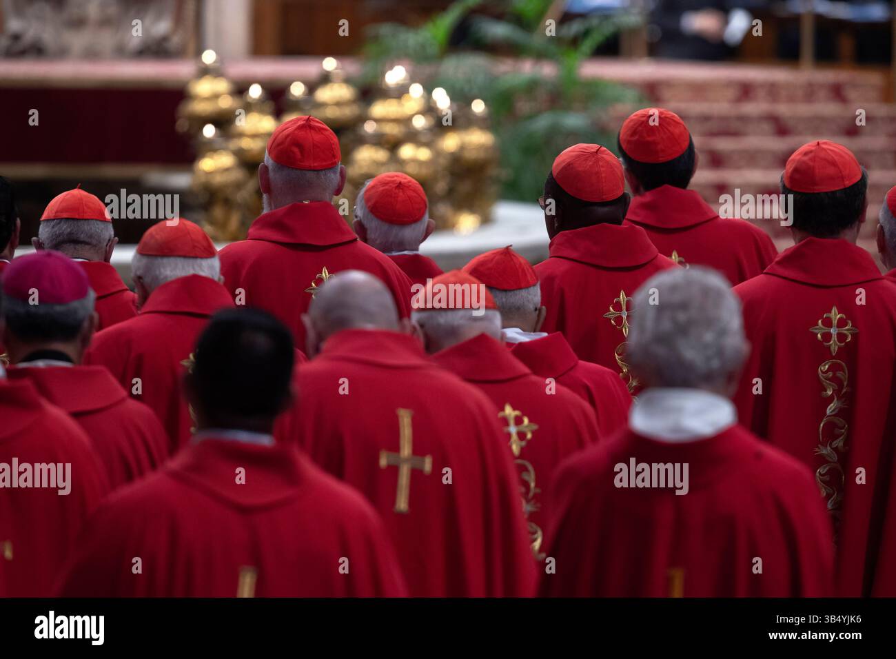 Cardinals attend mass on the fourth day of the "Novendiali," nine days ...