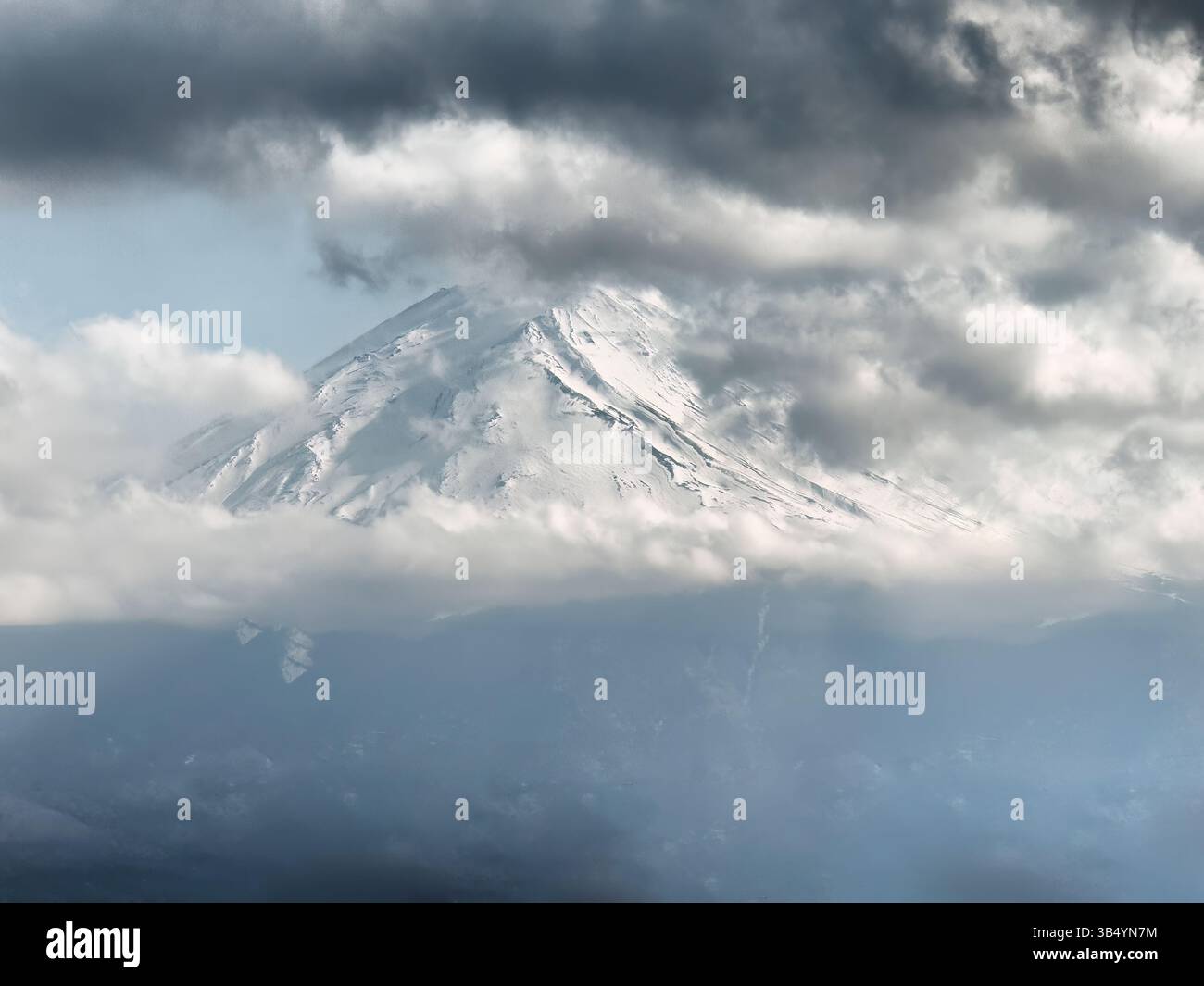 Base of Fuji Mountain on cloudy day during spring season Stock Photo ...