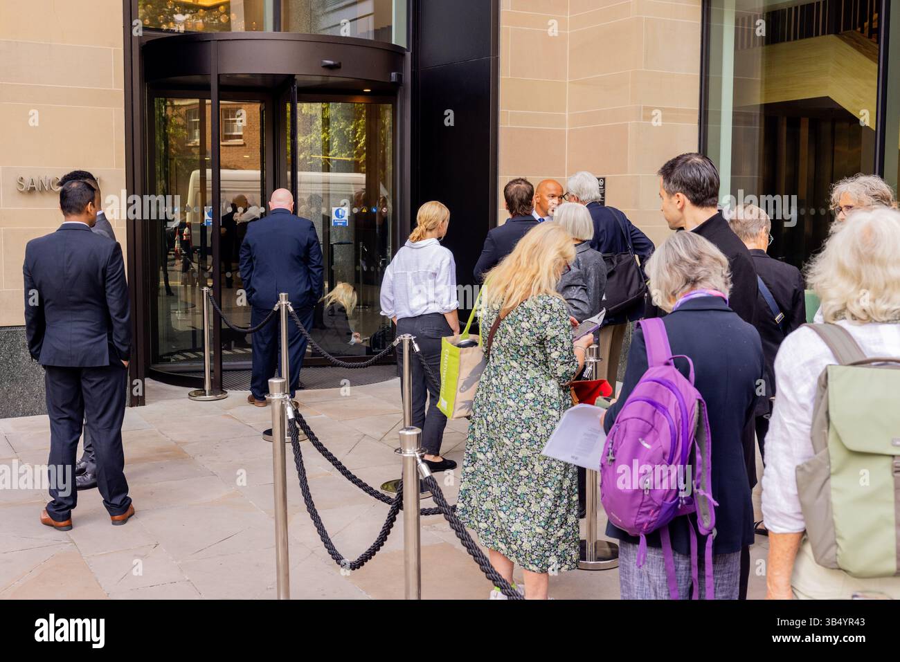 London, UK. 01 MAY, 2025. Queues form as a protestor blocks the ...