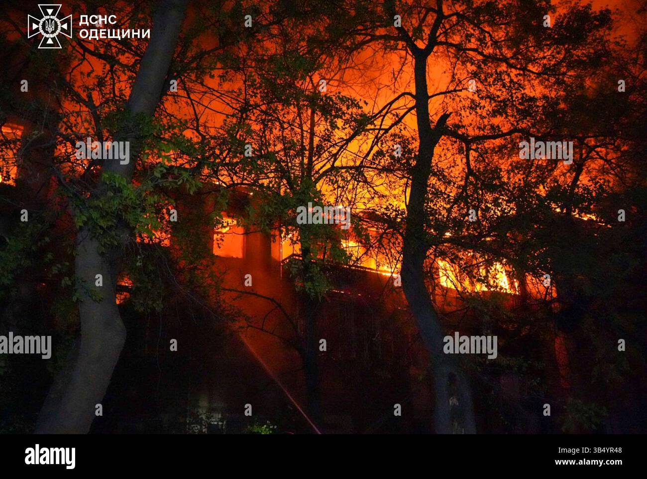 In this photo provided by the Ukrainian Emergency Service, firefighters ...