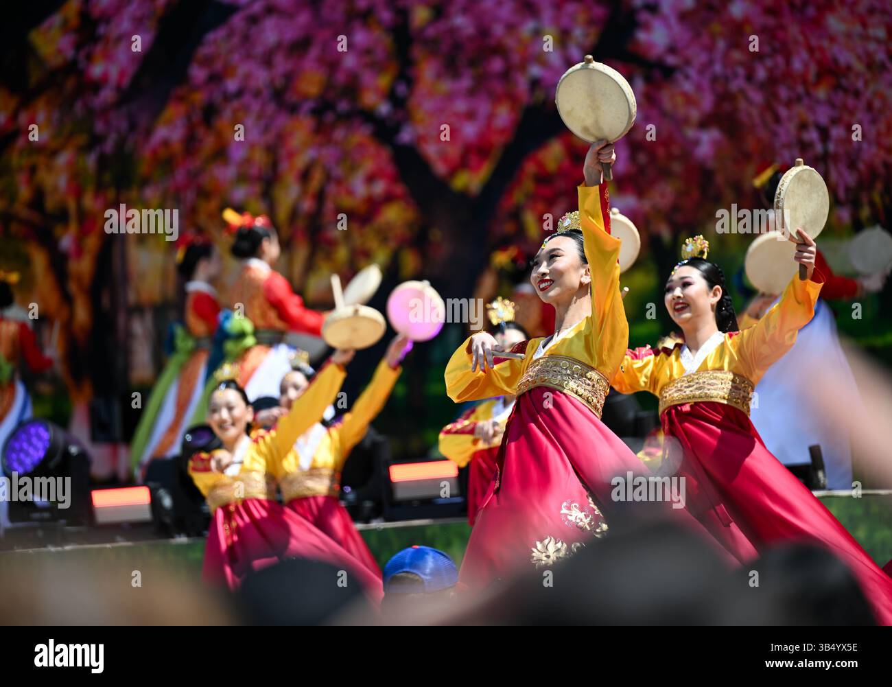 Almaty, Kazakhstan. 1st May, 2025. Actresses perform dance during a ...