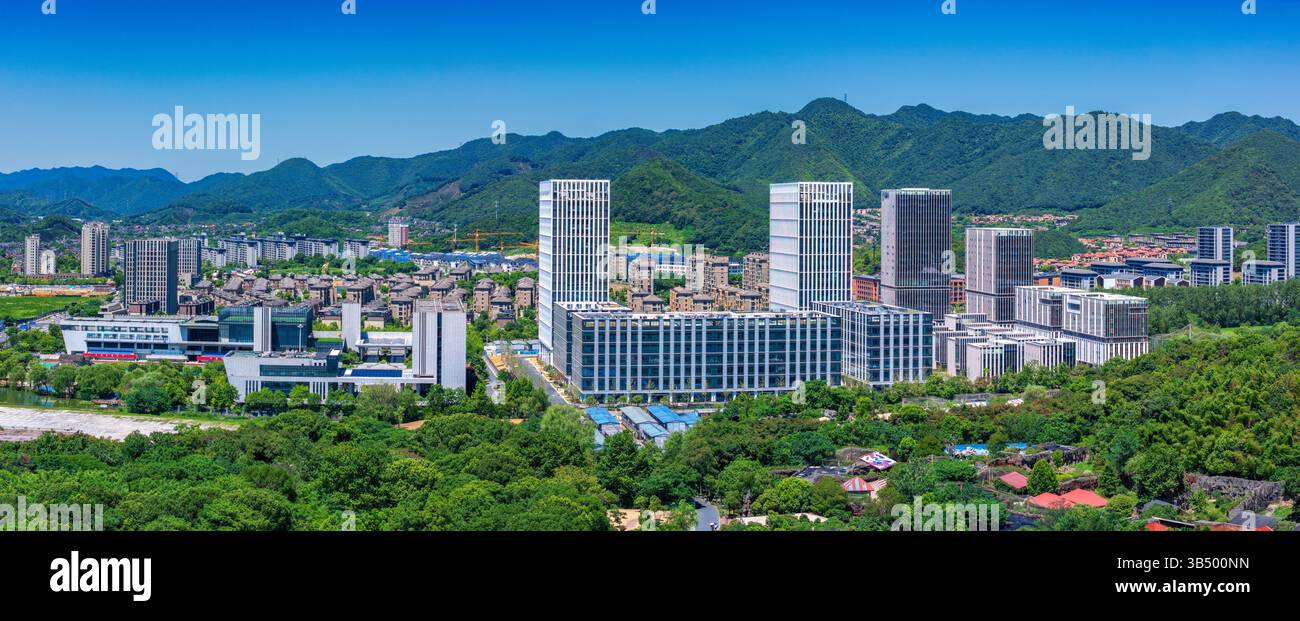 Aerial view of Silicon Valley Town, Fuyang District, Hangzhou City ...