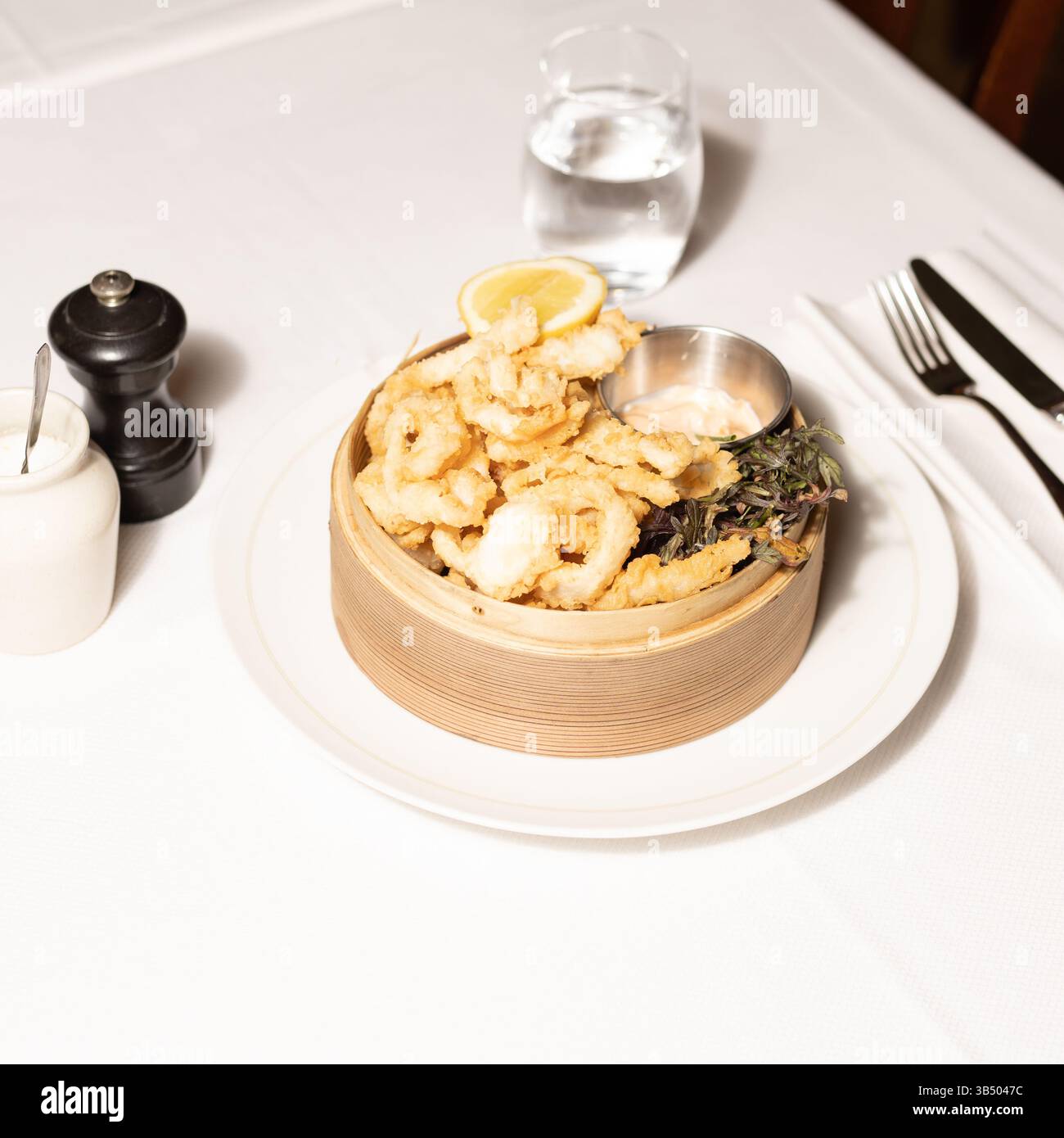 Crispy Fried Calamari – Gourmet Seafood Dish in Elegant Restaurant ...