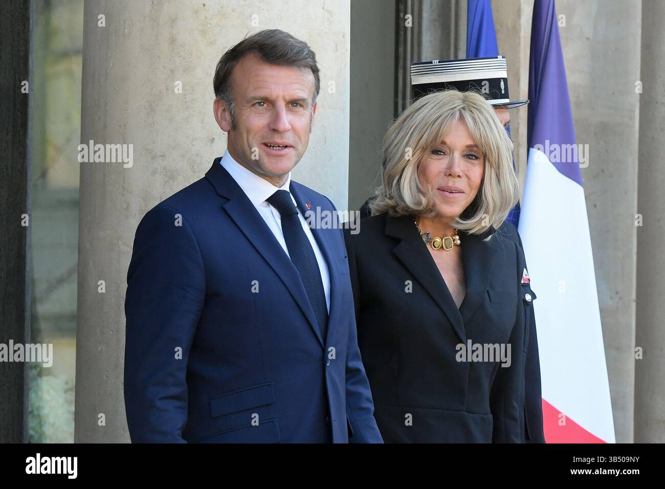 The President of the Republic Emmanuel Macron and Mrs. Brigitte Macron ...