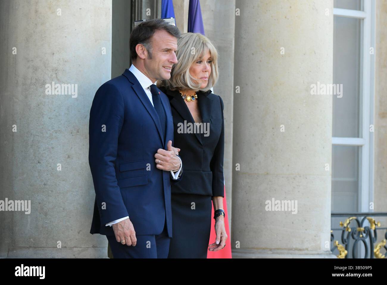 The President of the Republic Emmanuel Macron and Mrs. Brigitte Macron ...