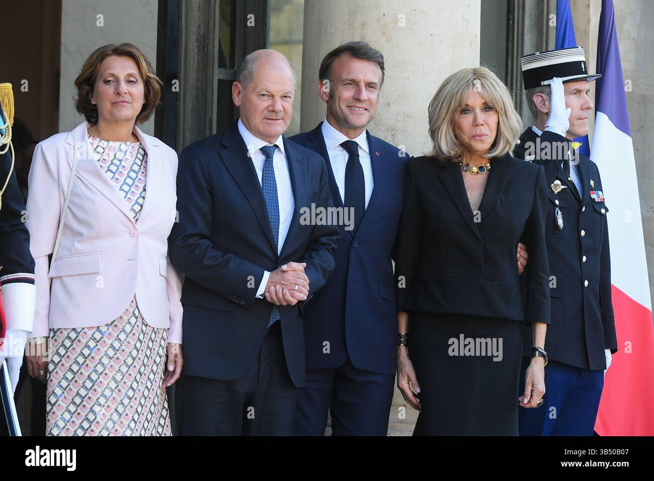 The President of the Republic Emmanuel Macron and Mrs. Brigitte Macron ...