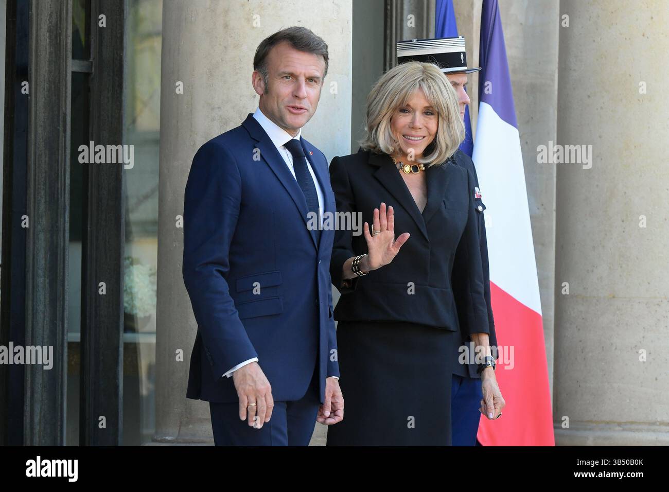 The President of the Republic Emmanuel Macron and Mrs. Brigitte Macron ...