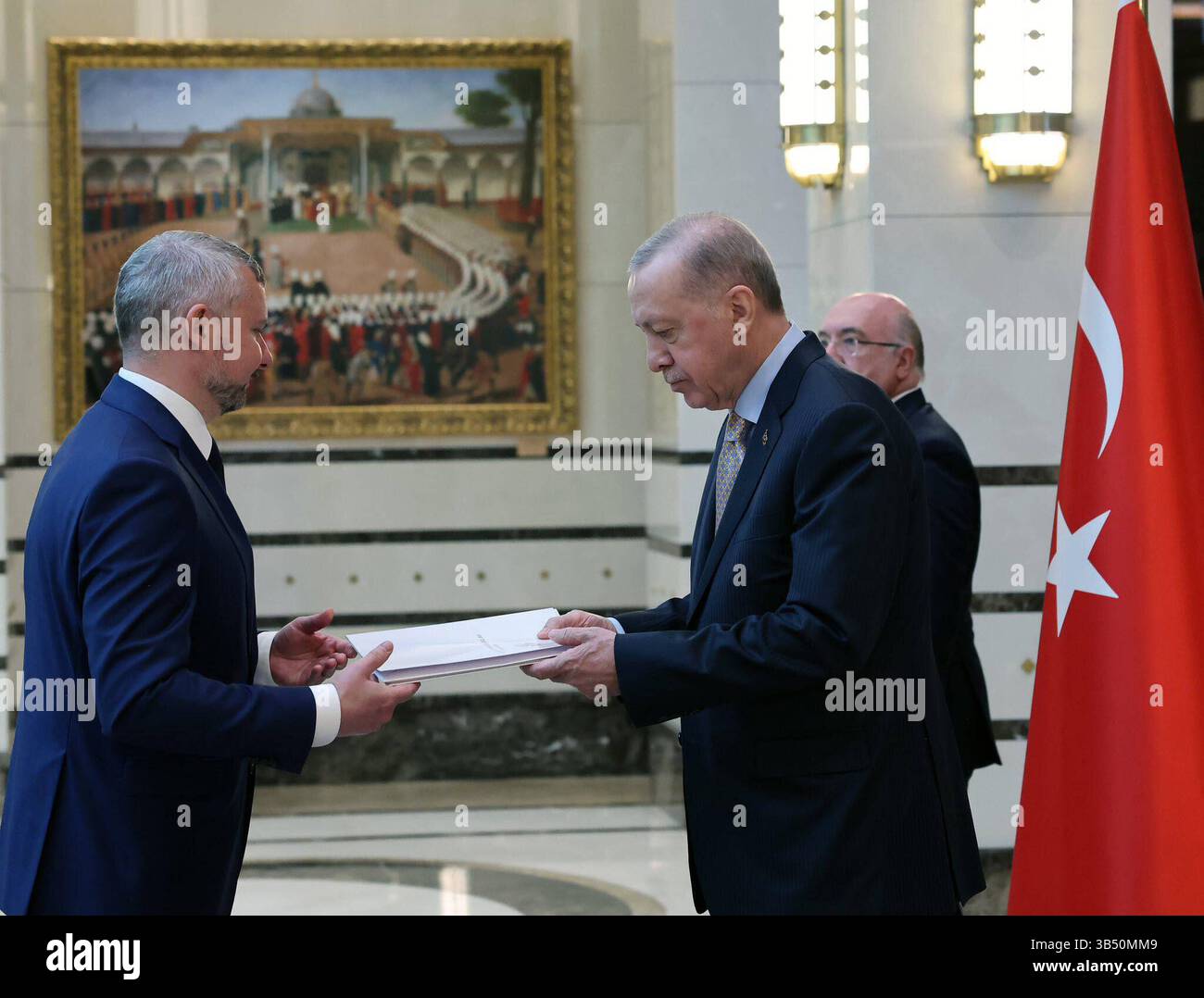 Turkish President Recep Tayyip Erdoan received the credentials of the ...