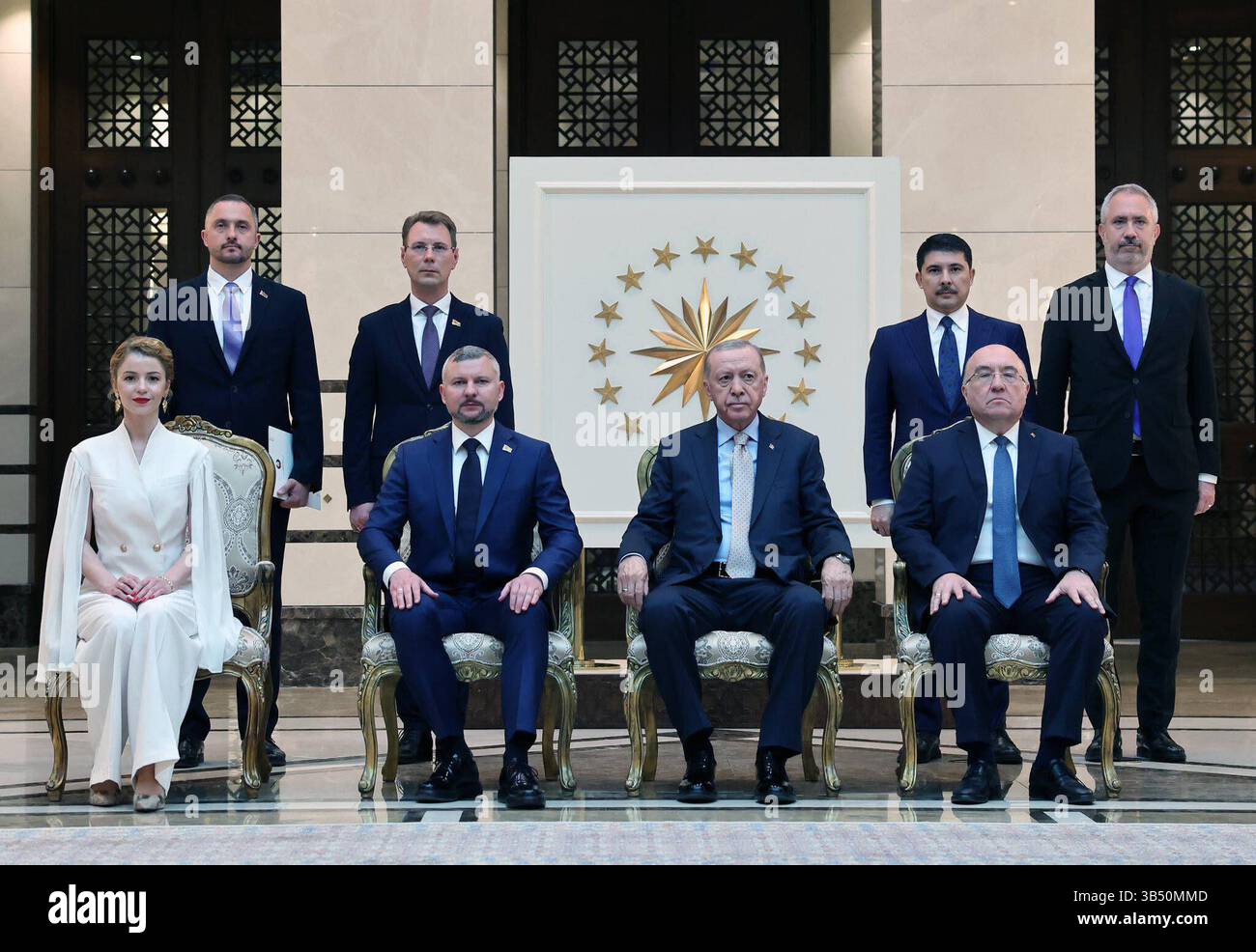 Turkish President Recep Tayyip Erdoan received the credentials of the ...