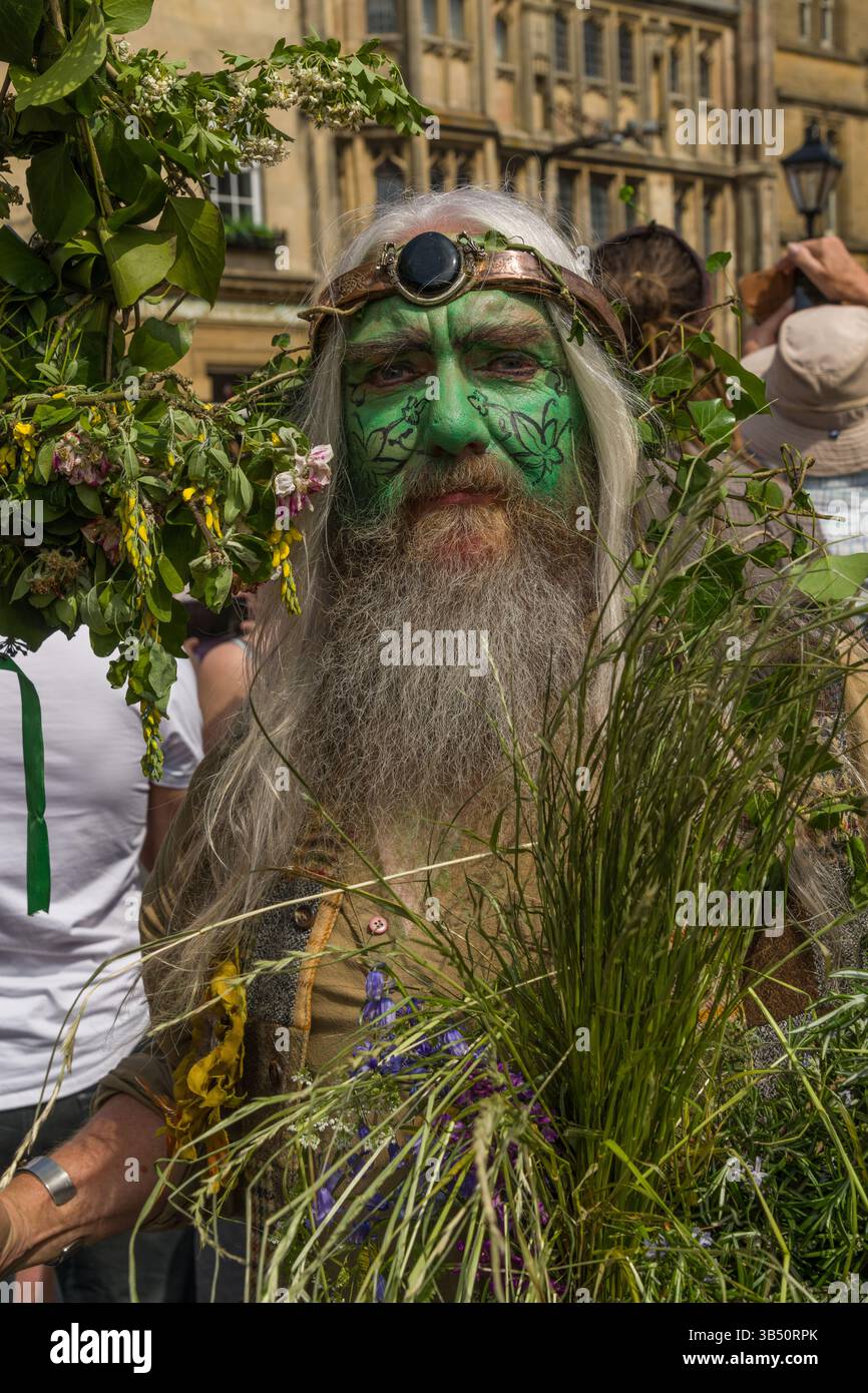Glastonbury, England. 1 May 2025. Green Man at the Beltane celebrations ...