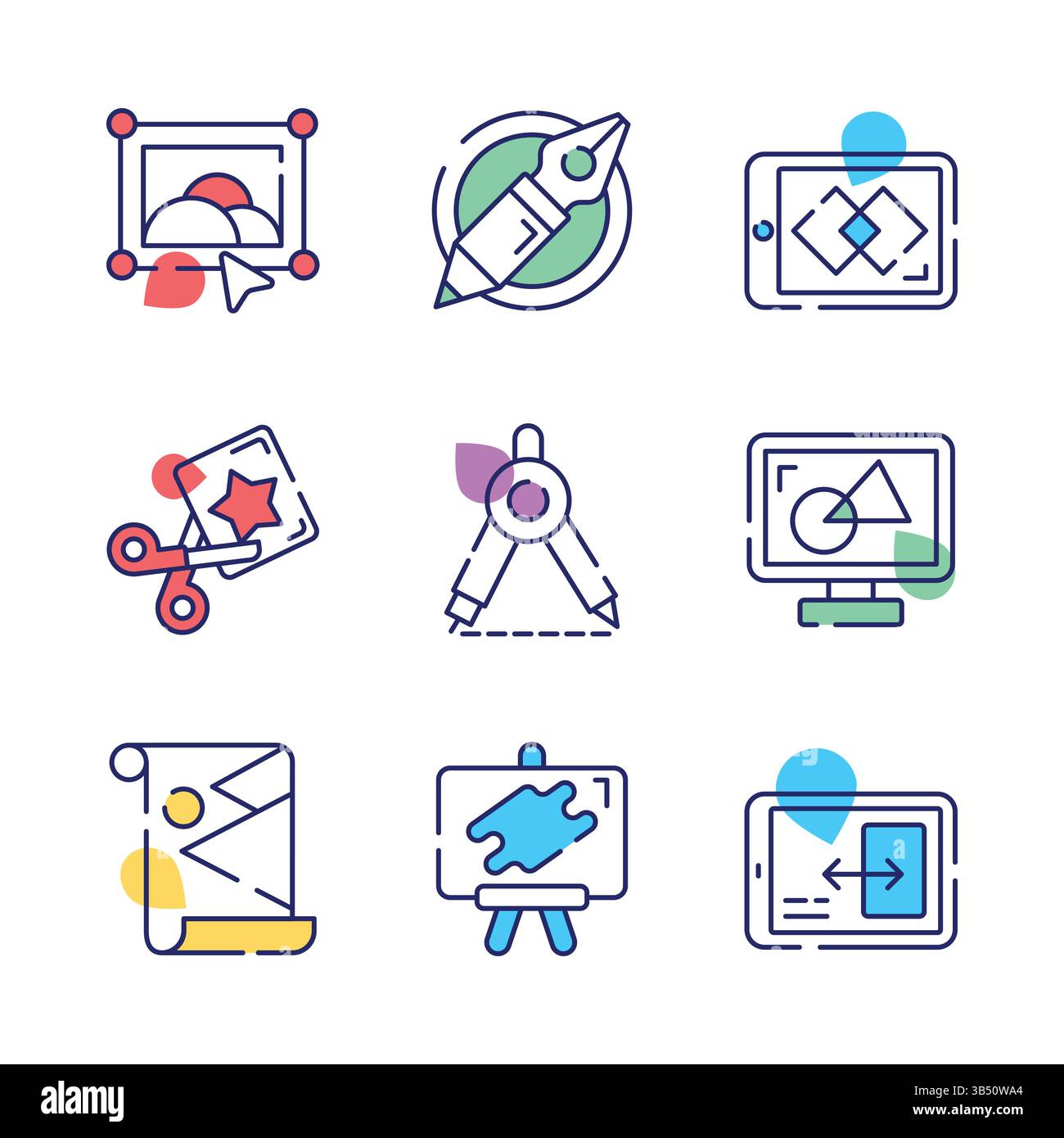 Get your hands on this carefully crafted art and design icons set Stock ...