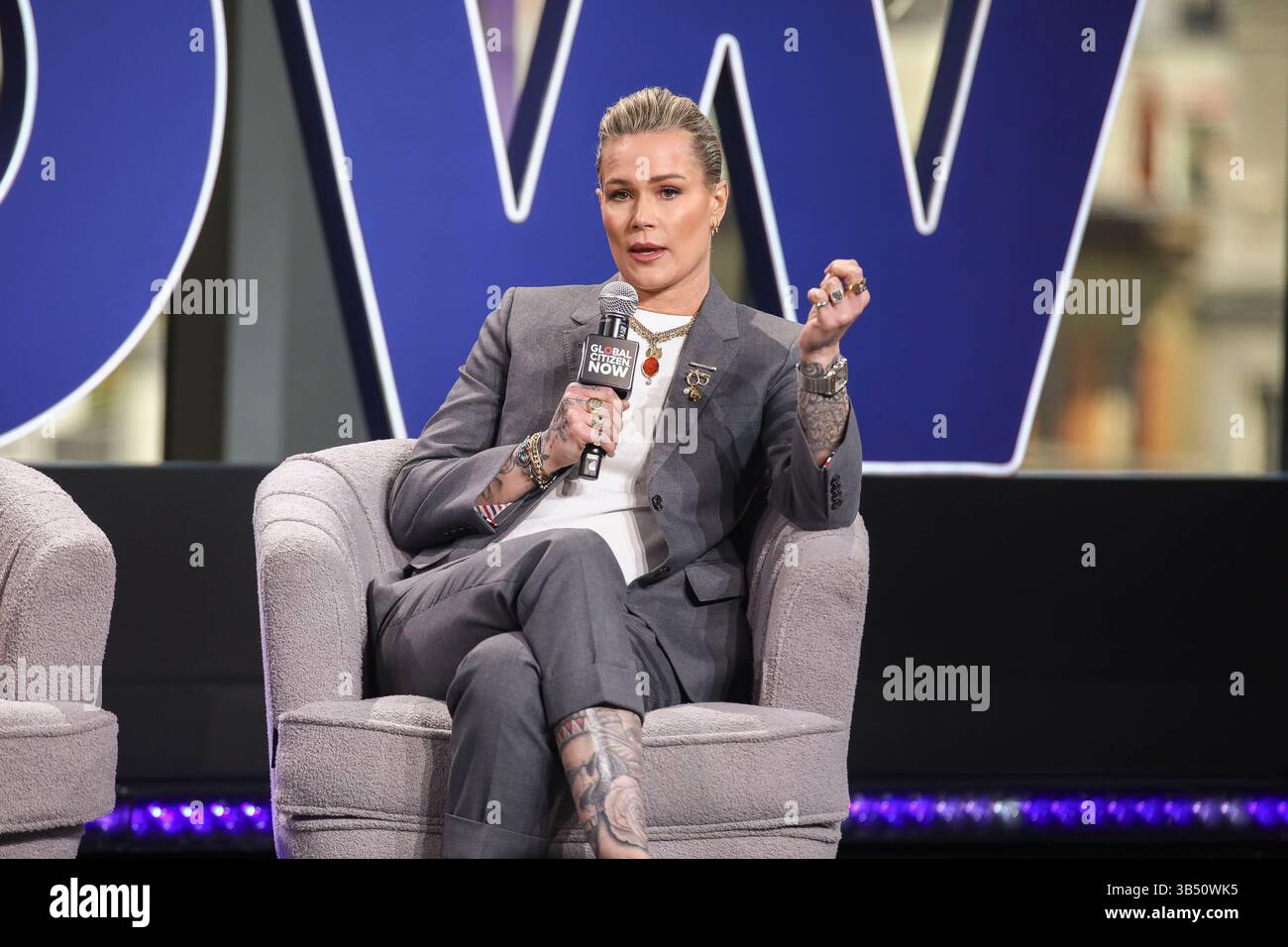 Soccer player Ashlyn Harris participates in the Global Citizen Now ...