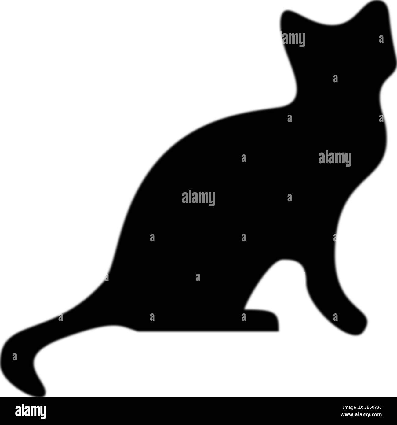 Illustration curious black cat Black and White Stock Photos & Images ...