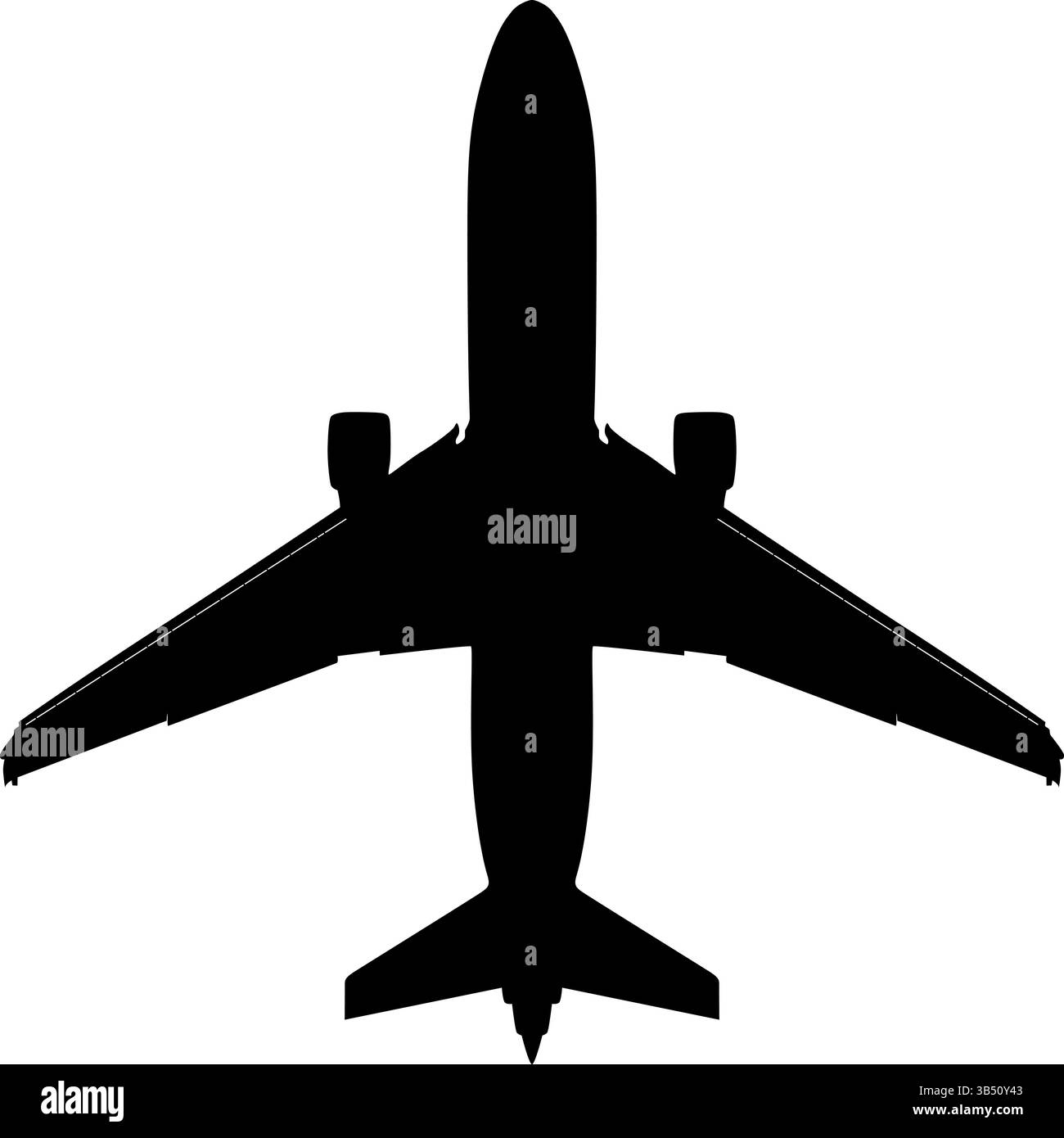 Airplane Black Silhouette Vector Illustration Stock Vector Image & Art - Alamy