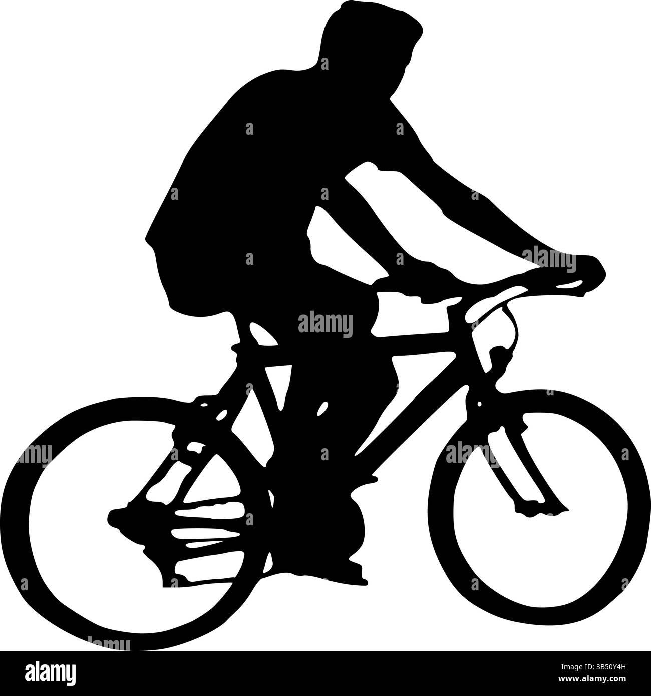 Bicyclist Black Silhouette Vector Illustration Stock Vector Image & Art ...
