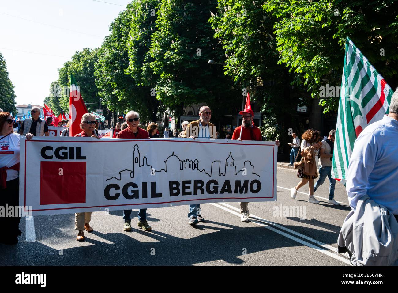 International Worker’s Day Celebration. Parade with workers belonging ...