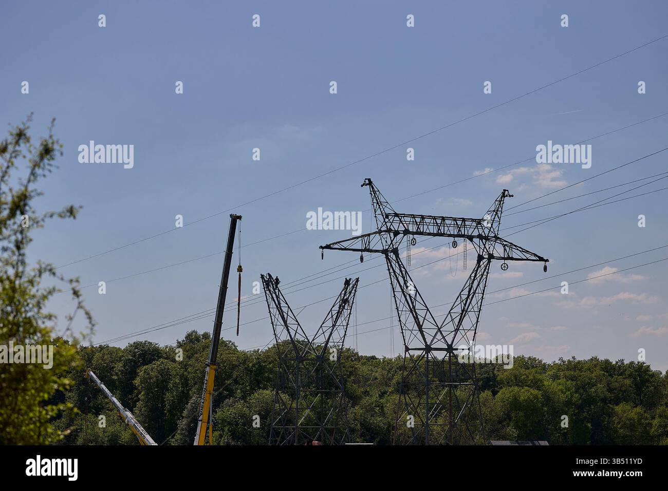 Construction & installation of a high-voltage line to supply power to ...