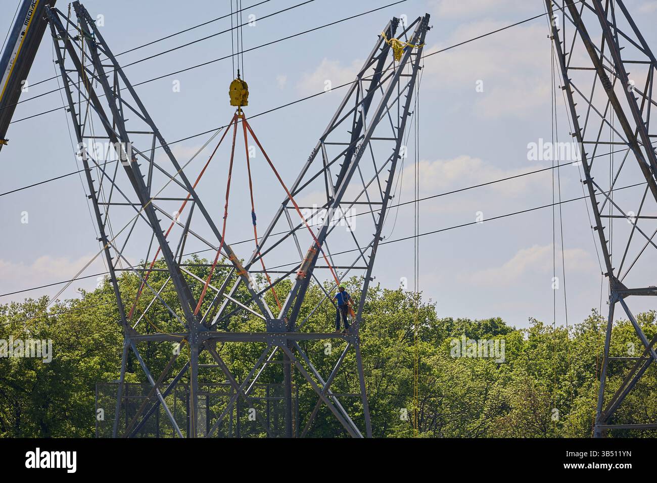 Construction & installation of a high-voltage line to supply power to ...