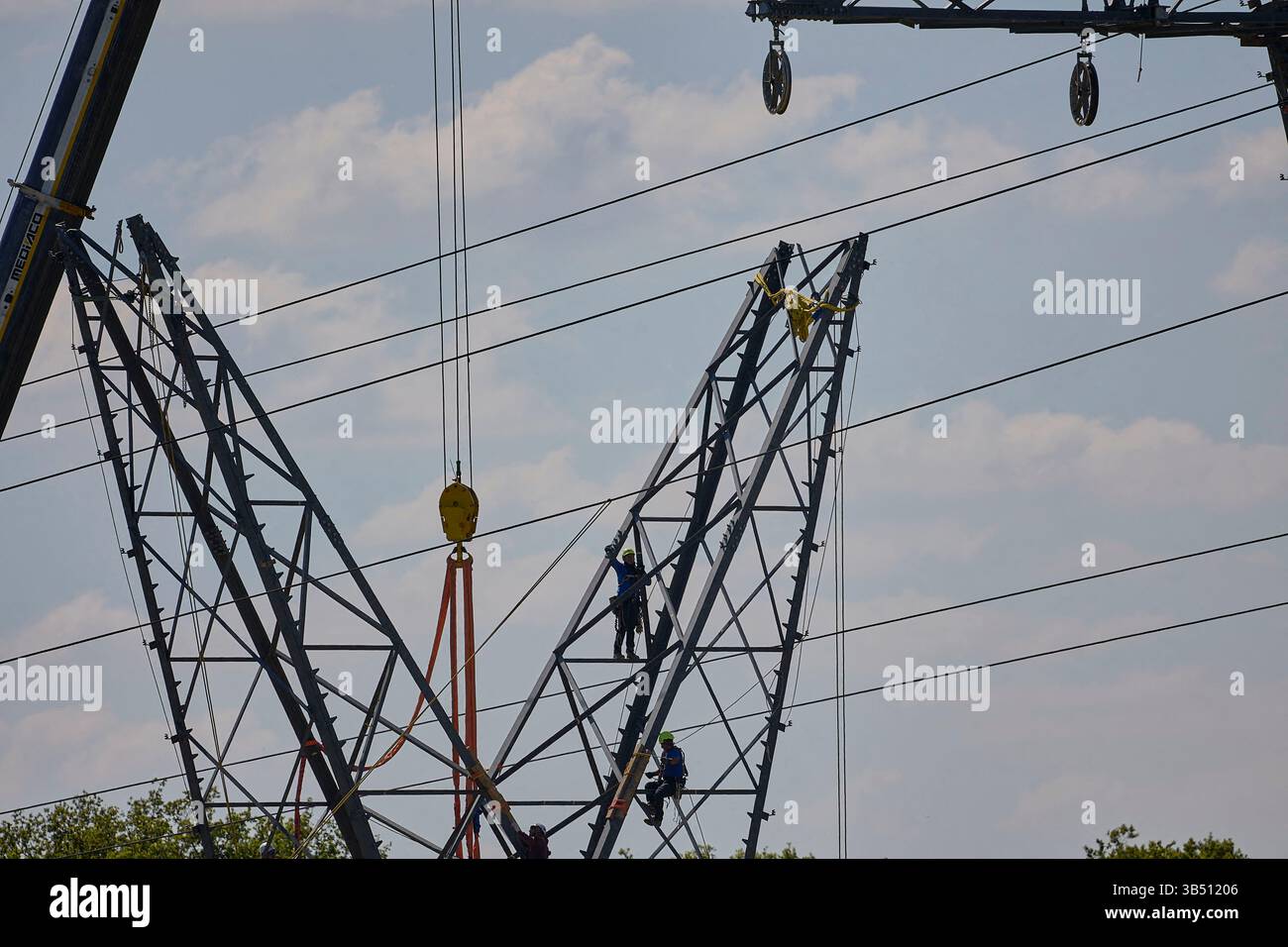 Construction & installation of a high-voltage line to supply power to ...