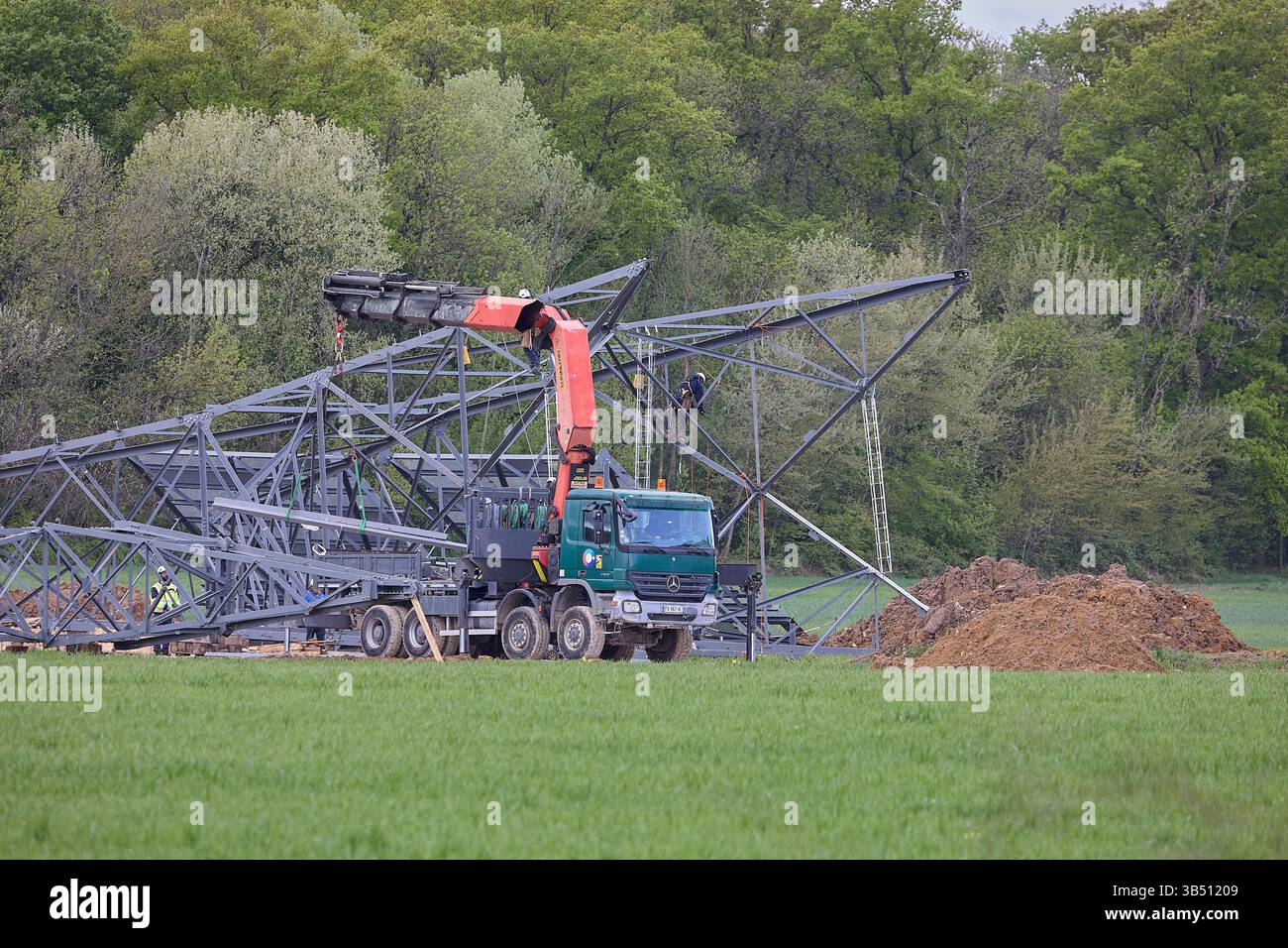 Construction & installation of a high-voltage line to supply power to ...