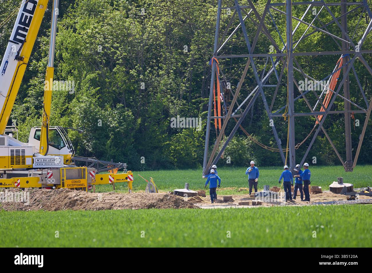 Construction & installation of a high-voltage line to supply power to ...