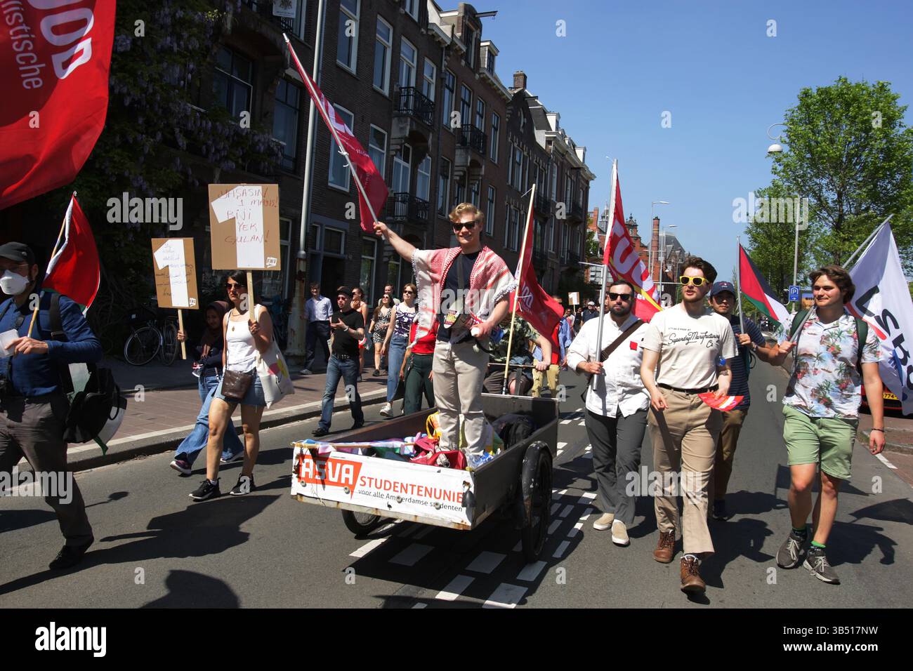 AMSTERDAM,NETHERLANDS - MAY 1: Dutch labor organisation activists and ...