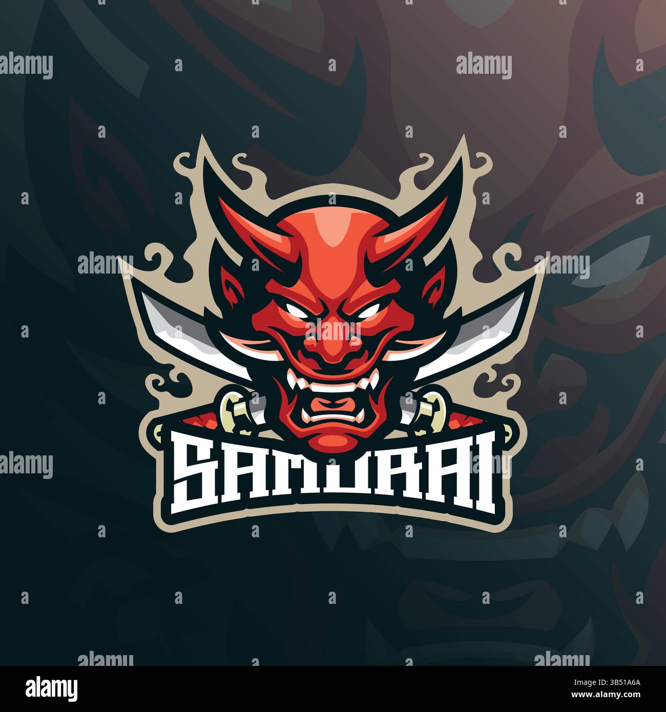 Samurai mascot logo design vector with modern illustration concept ...
