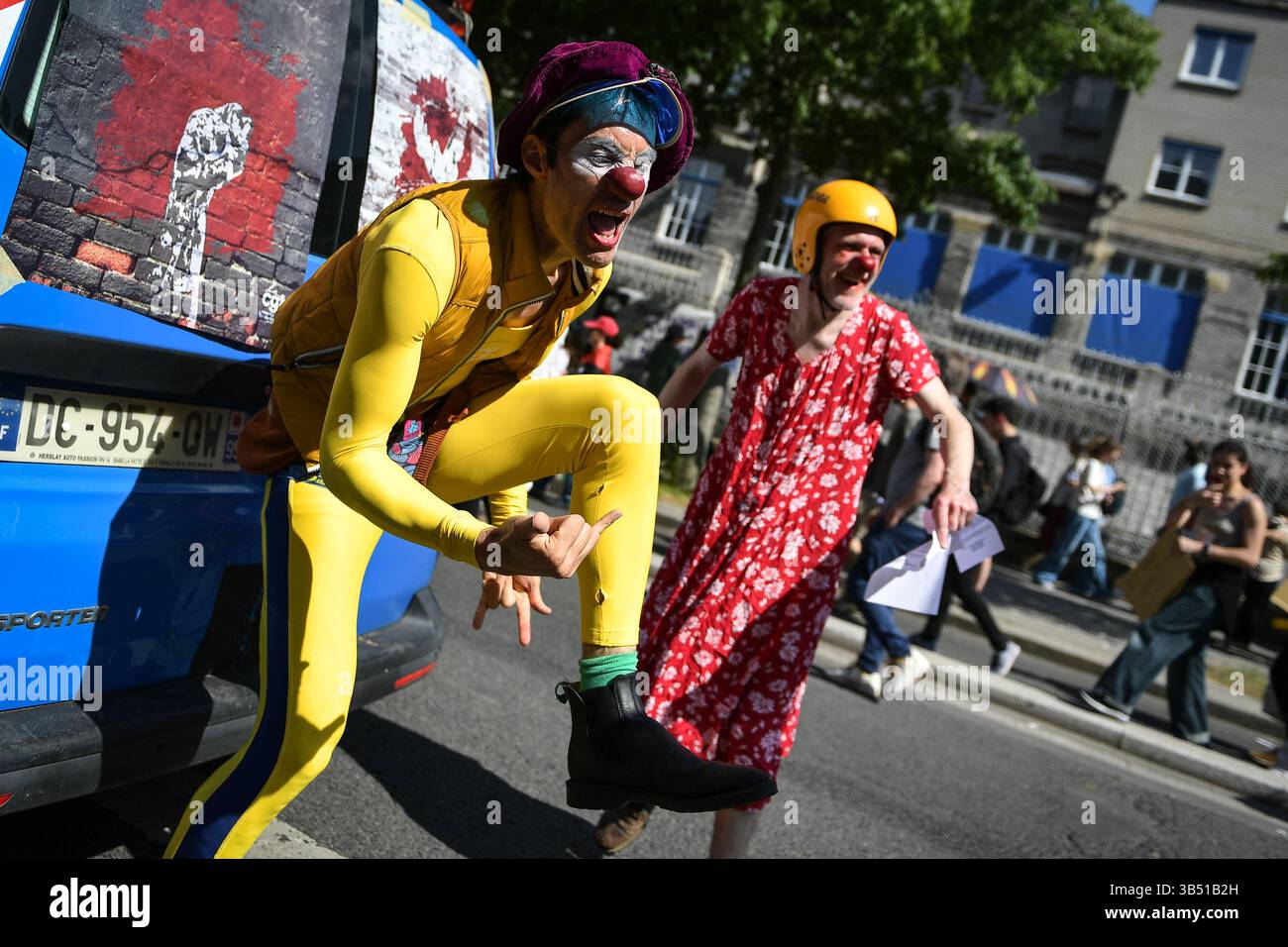 Protesters participate in the annual Labour Day rally on May 1, 2025 ...