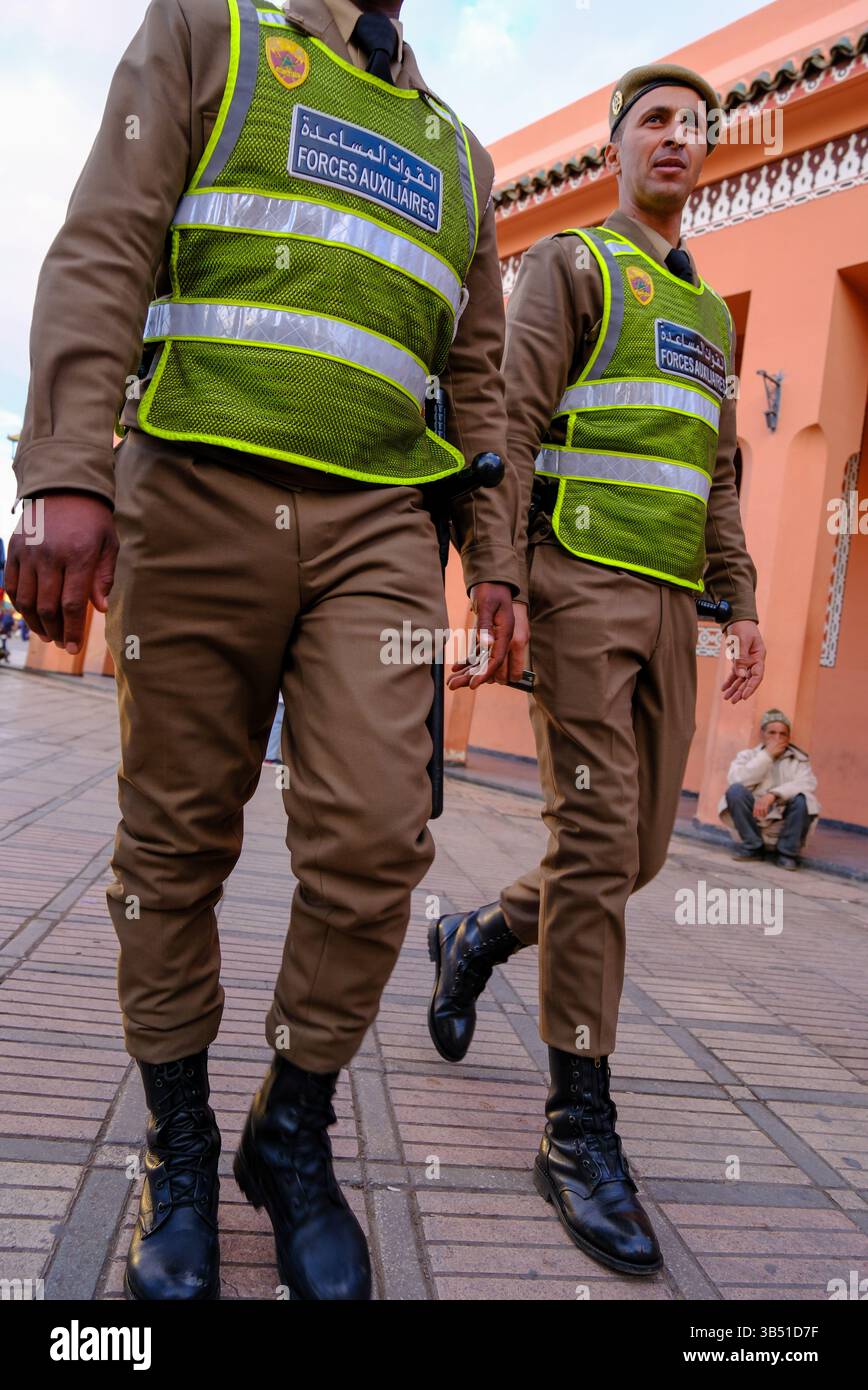 31 DEC 2024 - Marrakesh, Morocco - Police officers on the street on ...