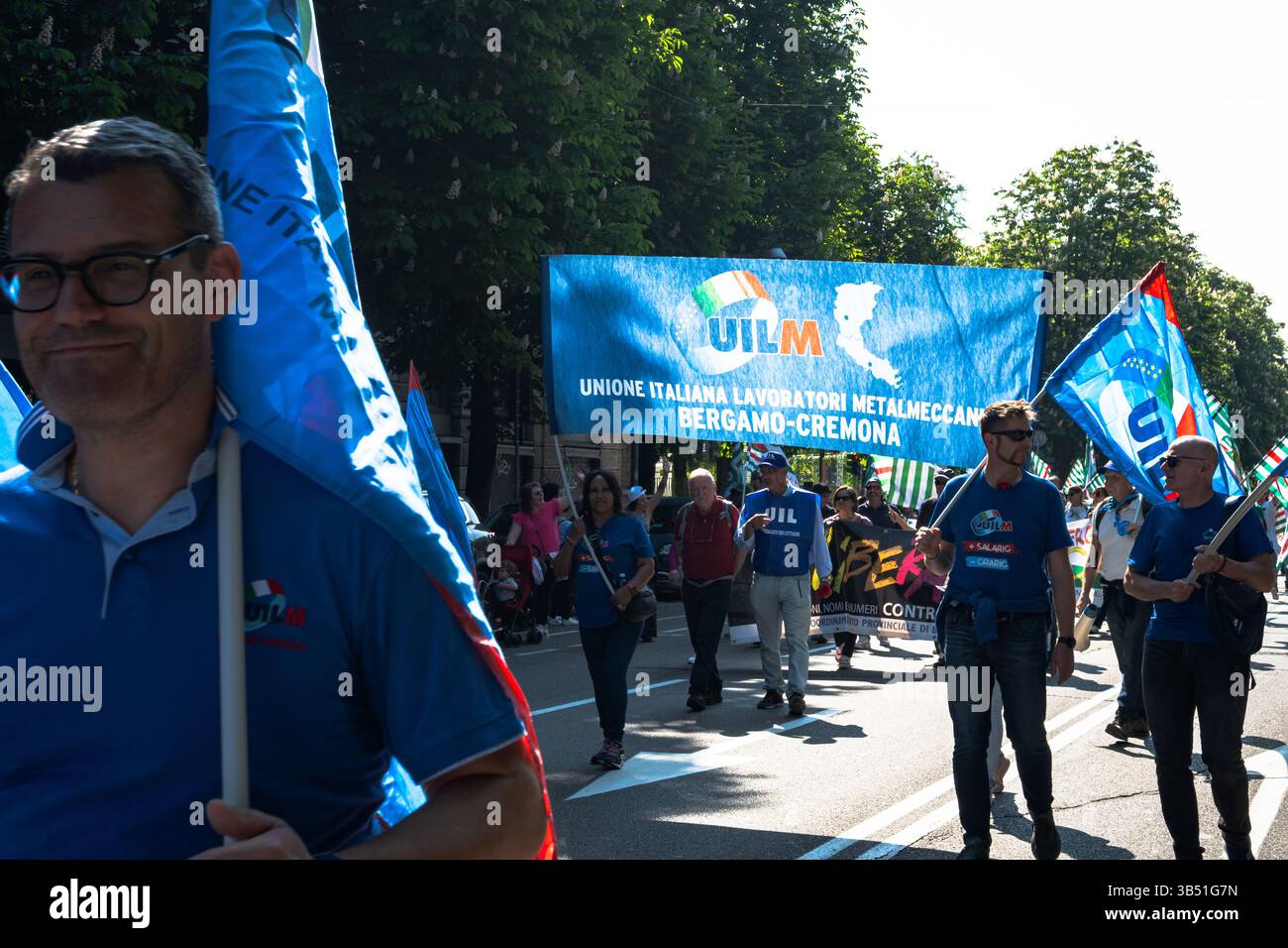 International Worker’s Day Celebration. Parade with workers belonging ...