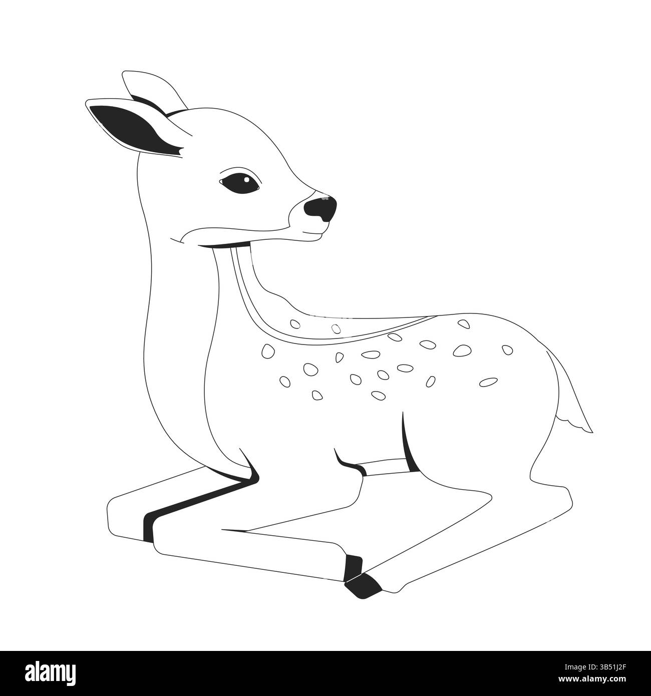 Adorable baby deer sitting 2D line character Stock Vector Image & Art ...